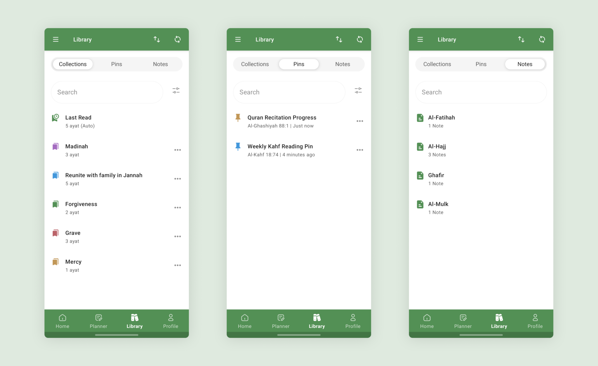 Library – Study the Quran deeply with bookmarks and notes | Greentech ...